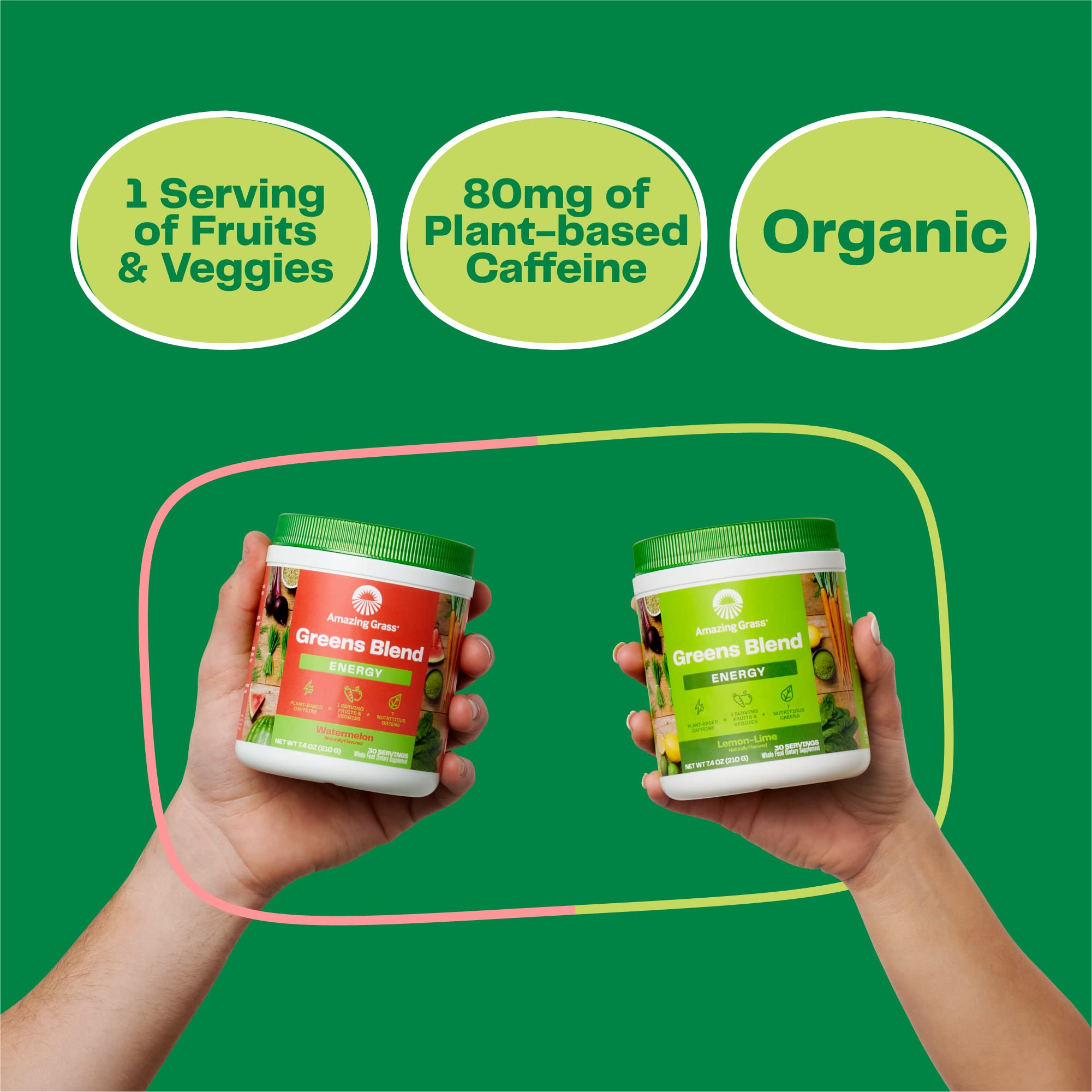 Amazing Grass Green Superfood Energy: Smoothie Mix, Super Greens Powder & Plant Based Caffeine with Green Tea and Flax Seed, Nootropics Support, Lemon Lime, 100 Servings