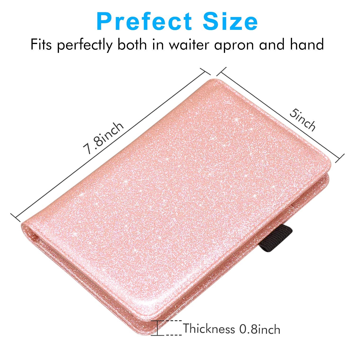 ACdream Server Books for Waitress, Guest Book Note Pad, Cute Pocket Leather Money Organizer Wallet, Cash Check Bill Receipt Holder Presenter, Waiter Accessories Fit Server Apron