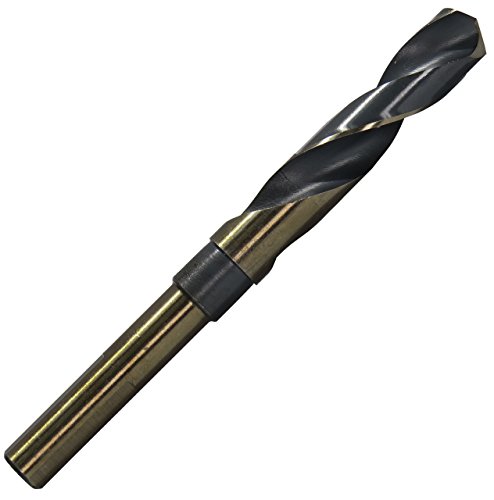 Drill America 5 Piece High Speed Steel Black and Gold Reduced Shank Drill Bit Set in Plastic Pouch Case (9/16" - 1 "), POU Series