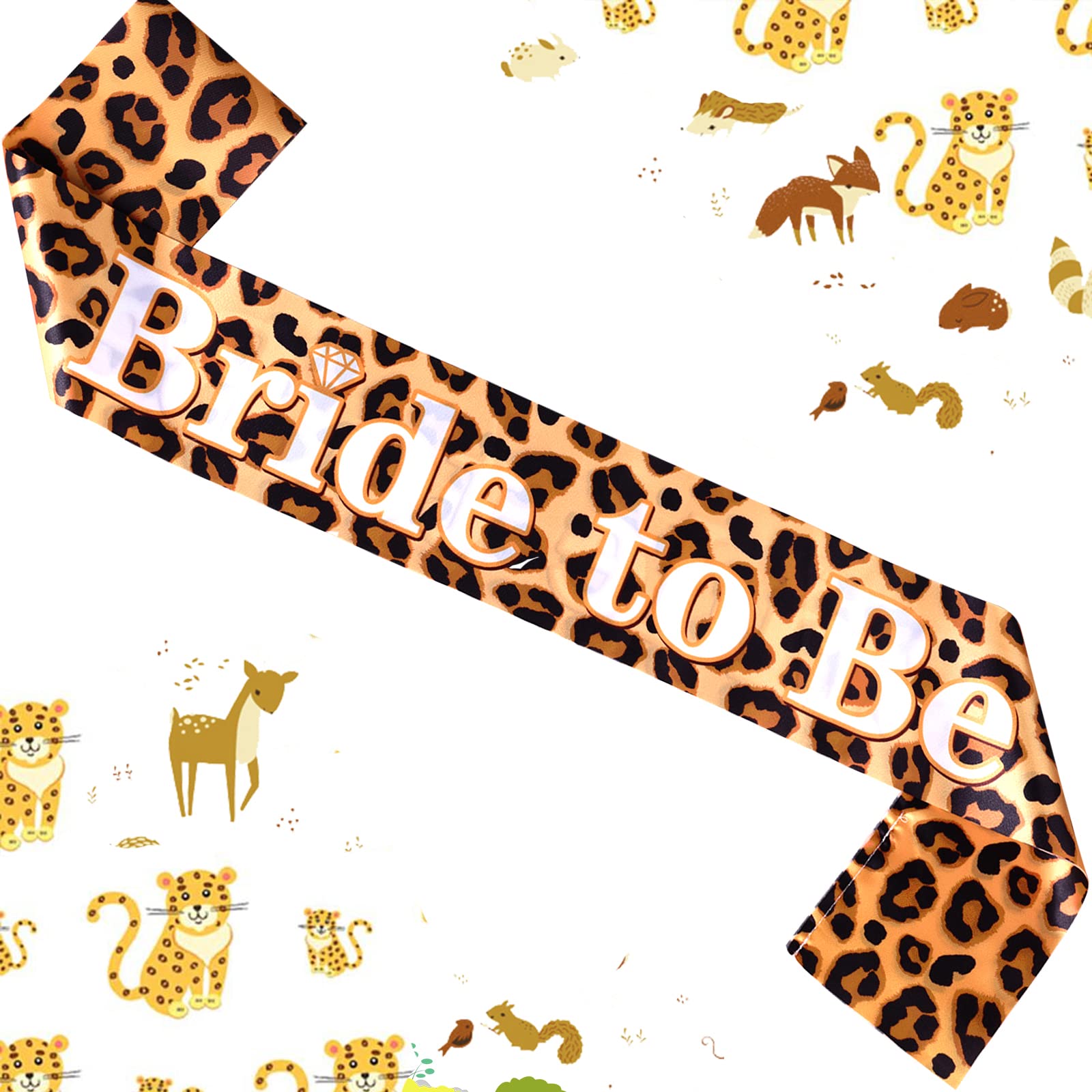 Balterever Cheetah Bachelorette Decoration Leopard Bachelorette Bride to be Sash Favor Sash Jungle Safari Bachelorette Party Decor for Women Wild Bachelorette Bridal Shower Engagement Bday Party Decor