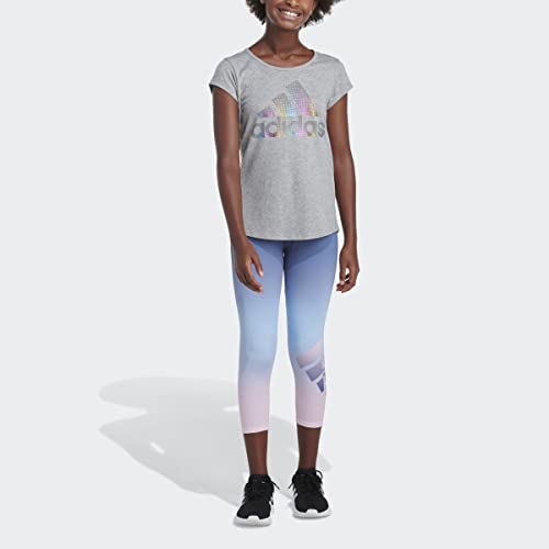 adidas Girls' Aeroready Moisture Wicking 7/8 Tights, Crew Blue, 4T