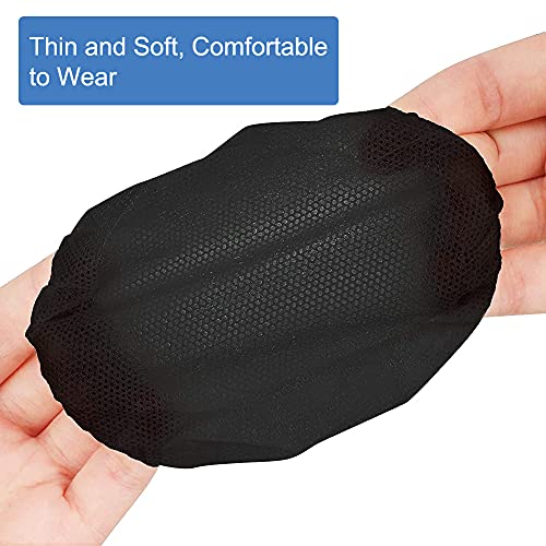 Tvoip 100Pcs Black Non-Woven Sanitary Headphone Ear Cover, Disposable Super Stretch Covers Washable, for Most On Ear Headphones Earpads ( 9cm / 3.54 Inch)