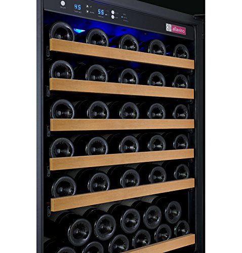 Allavino 24" Wide FlexCount II Tru-Vino 56 Bottle Single Zone Black Right Hinge Wine Refrigerator