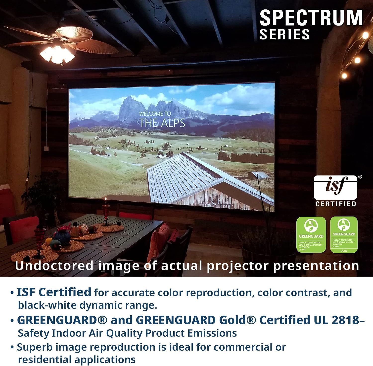 Elite Screens 125-INCH Spectrum RC1, Motorized Electric Projector Screen Home Theater 8K/4K Ultra HD Ready Projection, ELECTRIC125H2