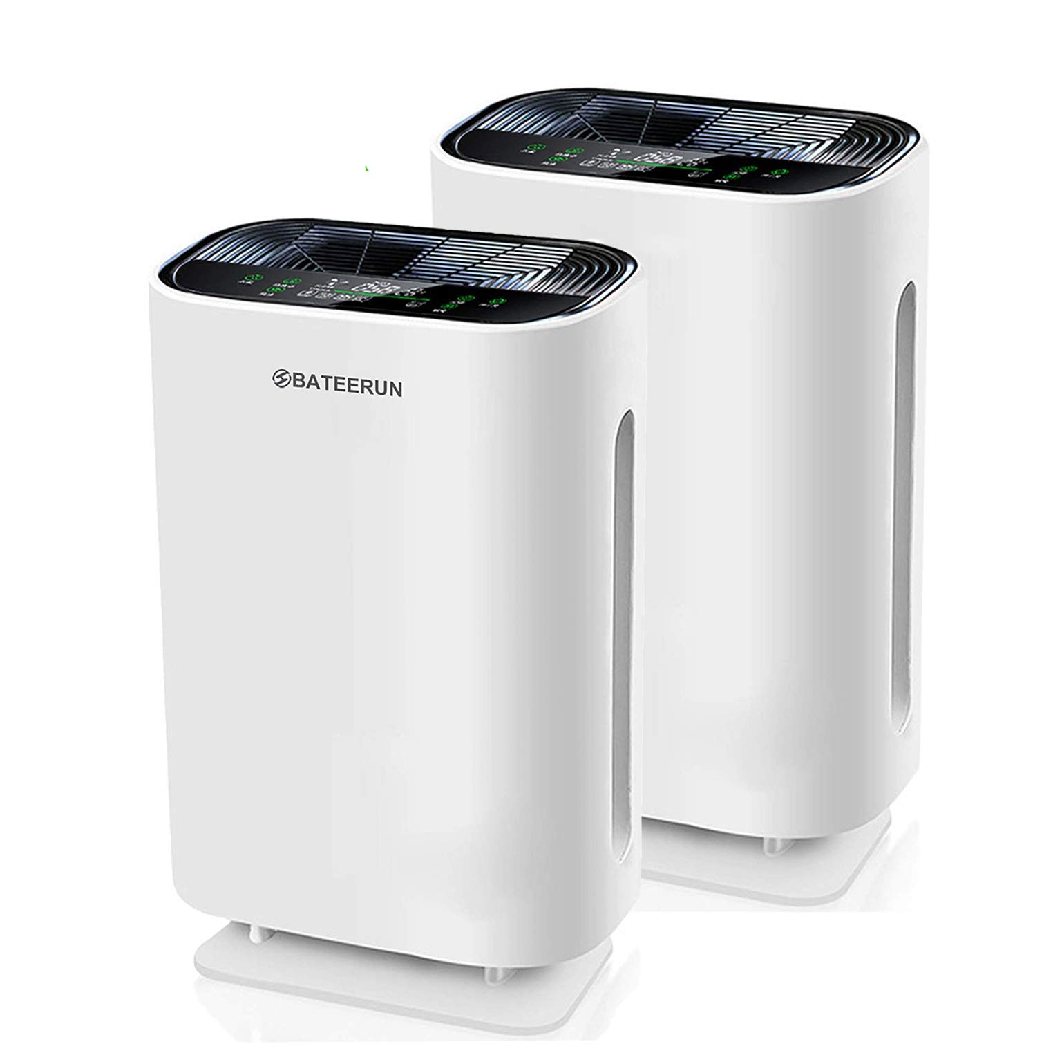 BATEERUN True HEPA Filter Air Purifiers, Quiet Air Cleaner. True HEPA Air Purifiers Filter for Bedroom, Large Room 2 PACK