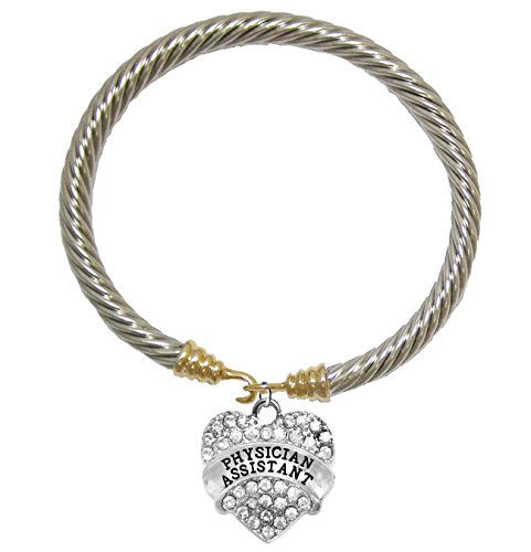 Cardinali Jewelry Physician's Assistant, Crystal Heart Two-Tone Bracelet, Safe-Nickel, Lead & Cadmium Free!