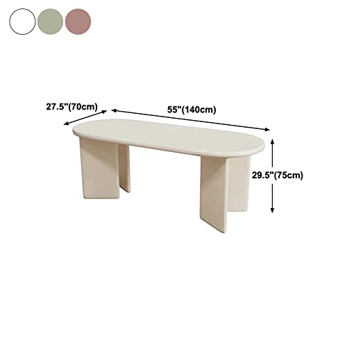 BAYCHEER Contemporary Solid Wood Top Oval Dinette Table Simple Dining Table for Living Room - White 55.1" L x 27.6" W x 29.5" H (Table Only)