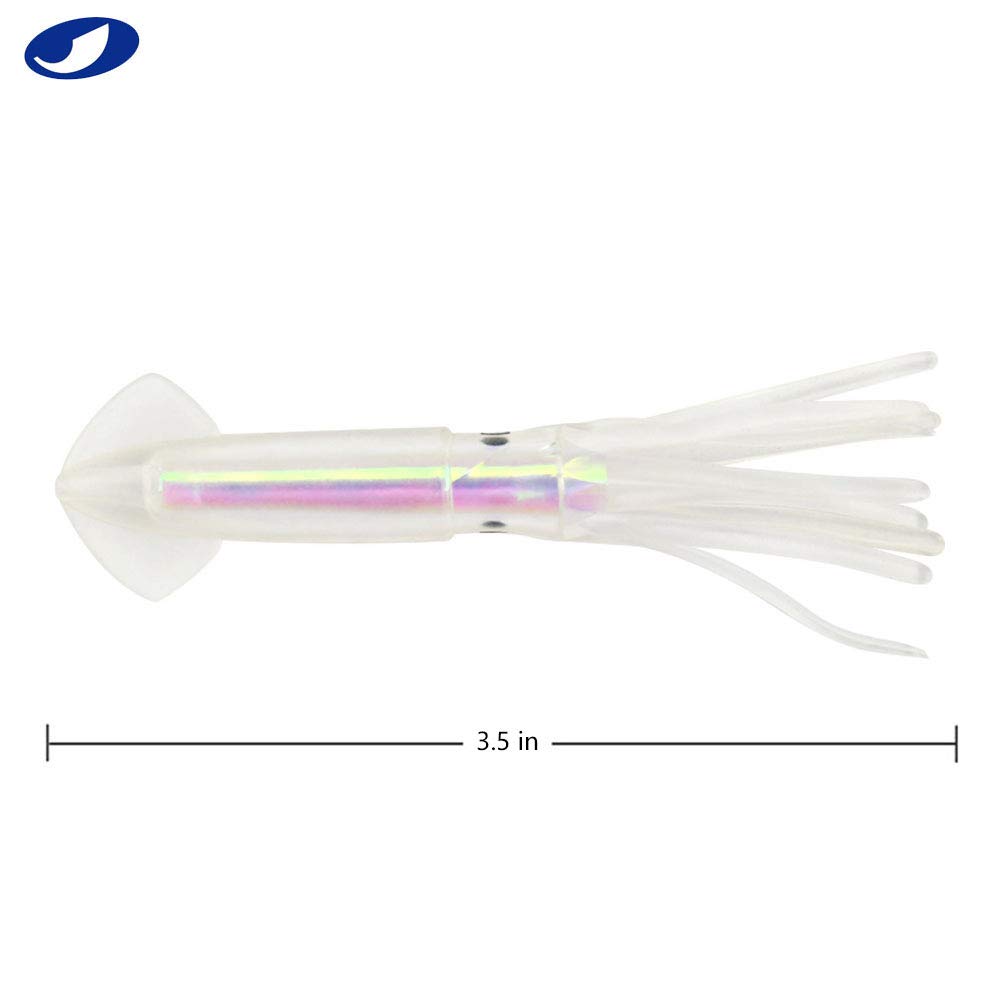 5pcs/Pack 3.5 Inches Squid Trolling Lures for Marlin Tuna Mahi Dolphin Durado Wahoo Baits Saltwater Offshore Big Game Fishing Tackle (Pink, 10 Packs)