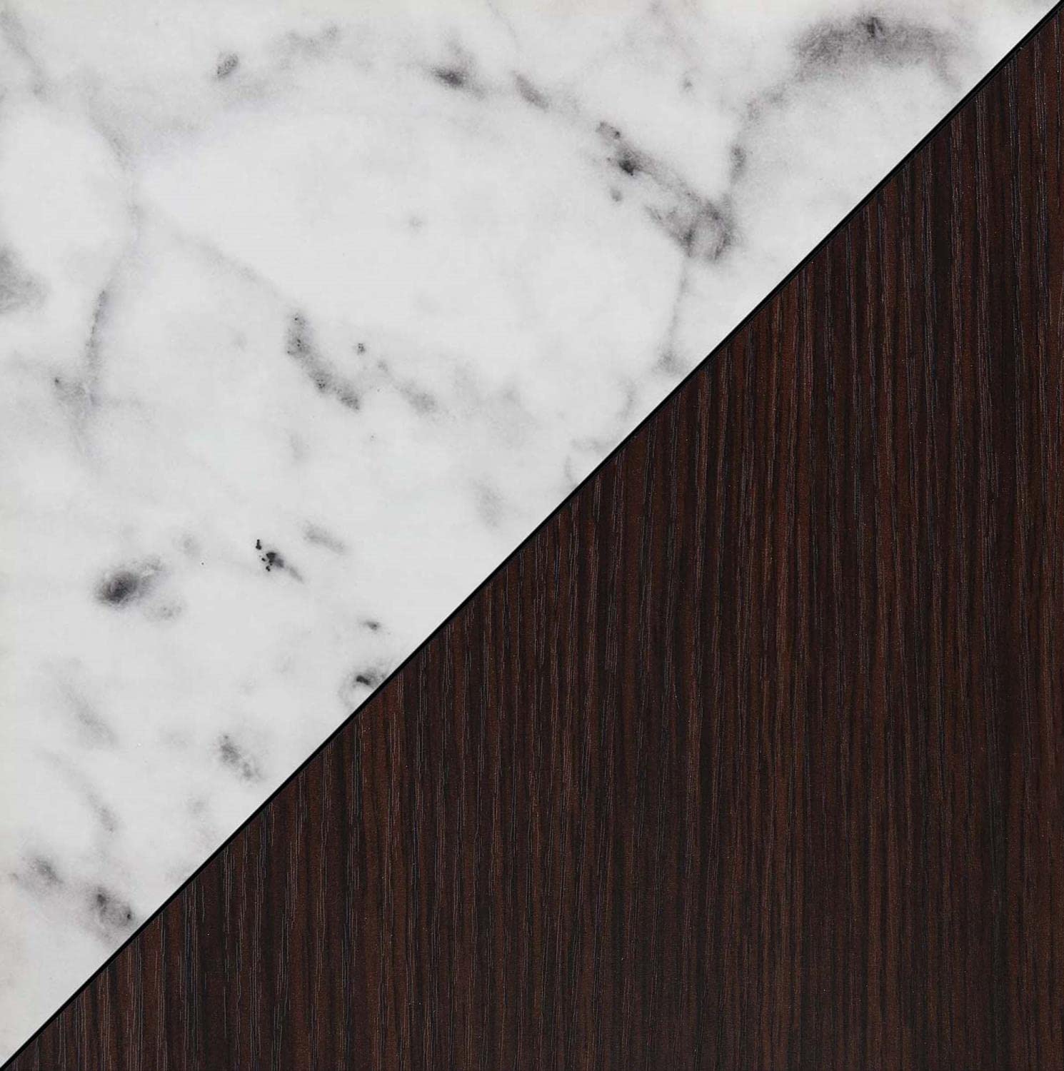 Convenience Concepts Newport Serving Bar, White Faux Marble/Espresso
