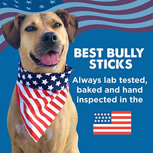 Best Bully Sticks All Natural 6 Inch Thick Bully Sticks for Large Dogs - USA Baked & Packed - 100% Free-Range Grass-Fed Beef - Single-Ingredient Grain & Rawhide Free Dog Chews - 5 Pack