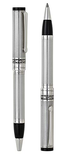Xezo Tribune Solid 925 Sterling Silver Diamond-Cut Serialized Ballpoint Pen. Only 300 Pieces Made (Tribune 925 SS BP)