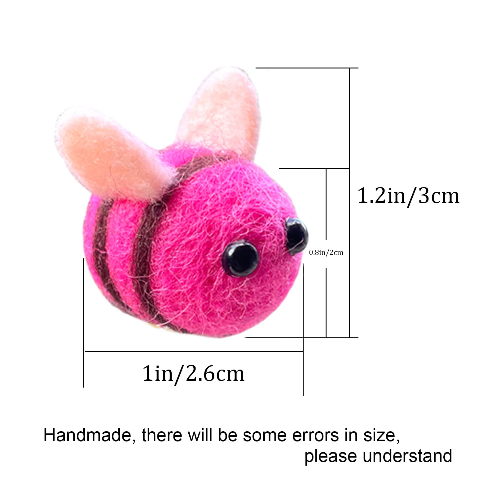 AcceLeah 25Pcs Wool Felt Bumble Bee Cute Bee Craft Ball Nursery Perfect for Baby Room Shower Gift Decorations or Costume Accessories