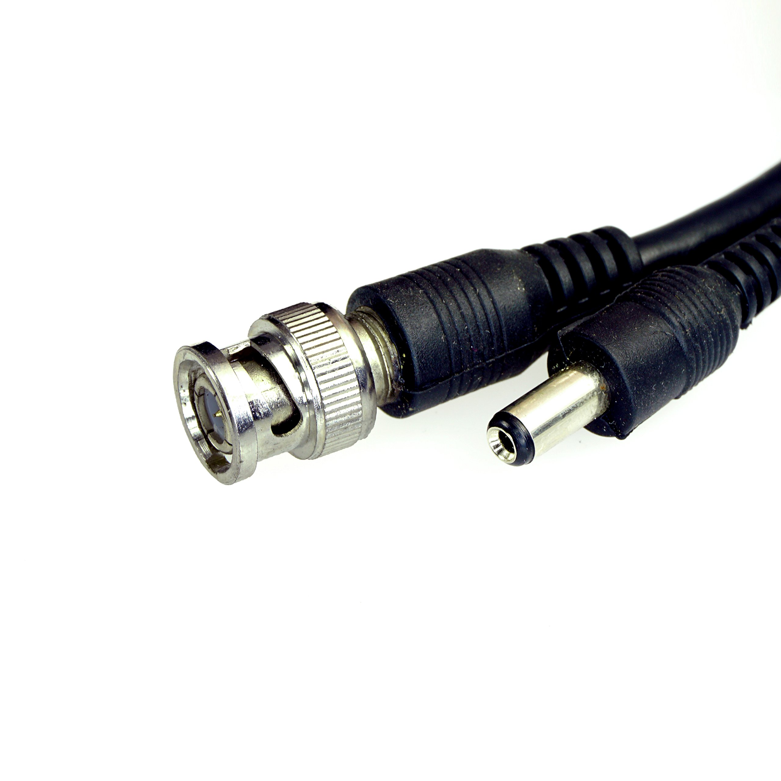 Five Star Cable RG59 Siamese Combo Cable Patch RG59 Video + 18/2 Power for TVI, CVI, AHD and HD-SDI CCTV Camera System with BNC connectors and 2.1mm Power Jack (100 Ft, Black)