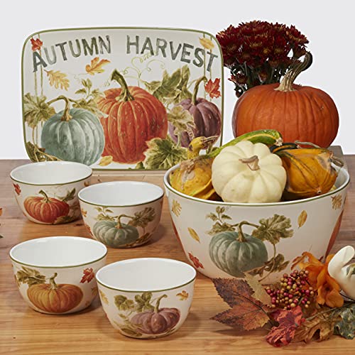 Certified International Autumn Harvest 16 oz. Mugs, Set of 4, 4 Count (Pack of 1), Multicolor
