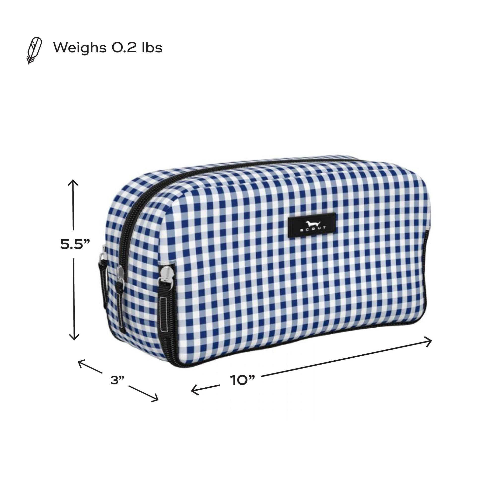 SCOUT 3-Way Bag - Travel Makeup Pouch and Toiletry Bag for Women with Three Zipper Compartments - Stands Upright, Wipes Clean