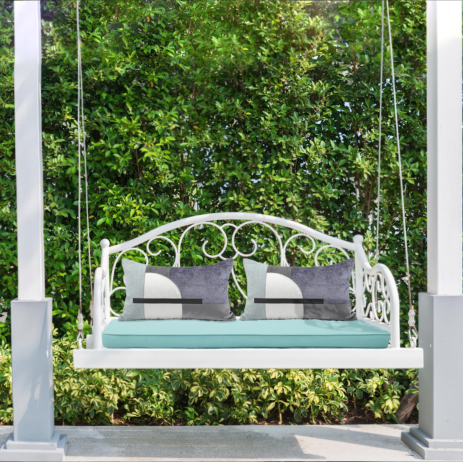 Aoodor Patio Bench Cushion Outdoor Olefin Fabric Slipcover Sponge Foam - Beige