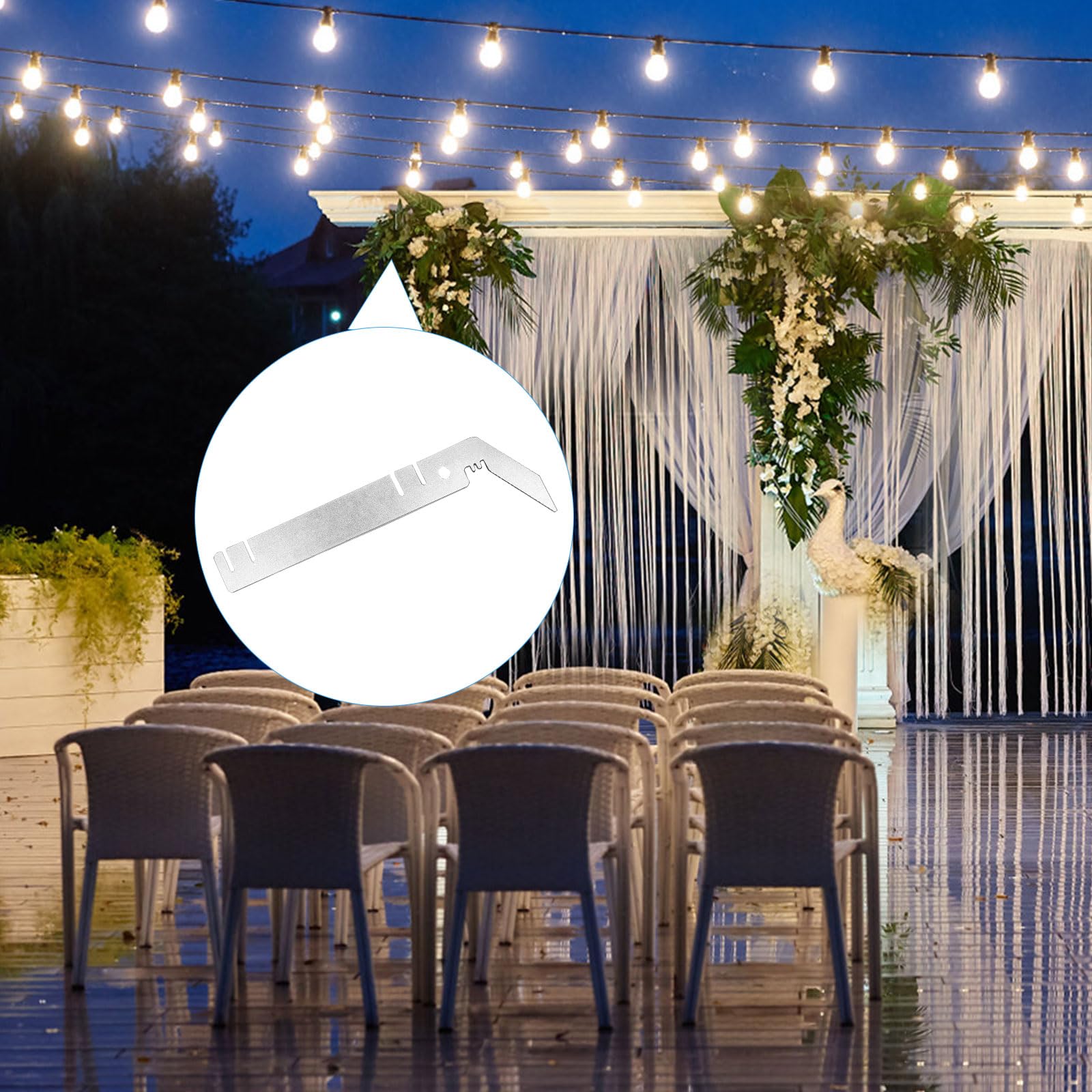 DBREAKS 3'' Double Crossbar Hanger Backdrop, 8Pcs Crossbar Valance Hangers for Pipe and Drape Stand, Wedding Double Backdrop Stand