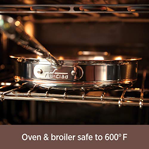 All-Clad Copper Core 5-Ply Stainless Steel Stockpot 8 Quart Induction Oven Broiler Safe 600F Pots and Pans, Cookware Silver