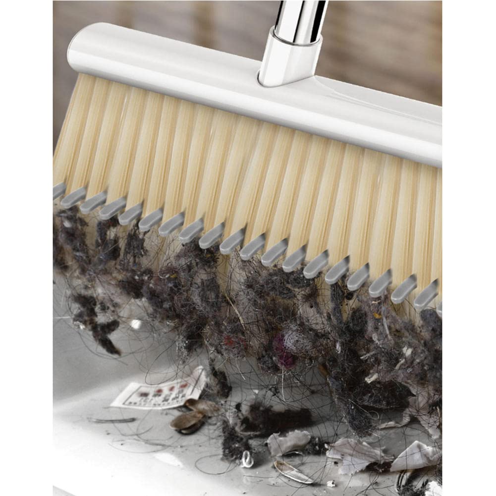 ACGrade Home Broom and Dustpan Cleaning Tools 2pcs Set Household Soft Hair Floor Clean Broom Non-Slip Magnetic Handle Windproof Dustpans Broom with Dustpan Combo Set,for Kitchen, Hall, Interior Floor