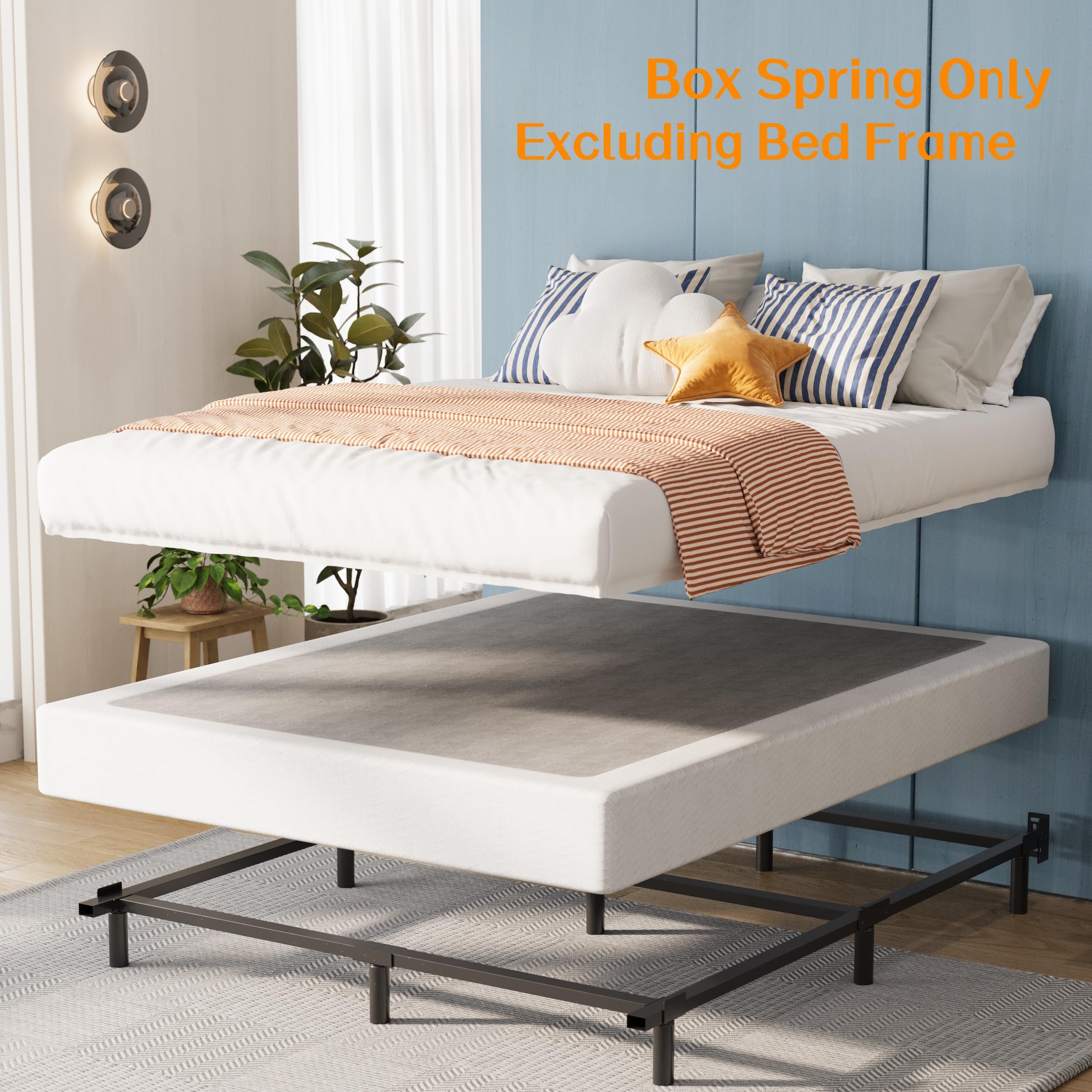 Daqutic King-Box-Spring, King Size Box Spring, 5 Inch Heavy Duty Box Spring King, Mattress Foundation, Quick Assembly, Noise Free