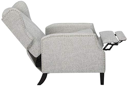 GDFStudio Weyland Wingback Traditional Fabric Recliner (Light Grey)