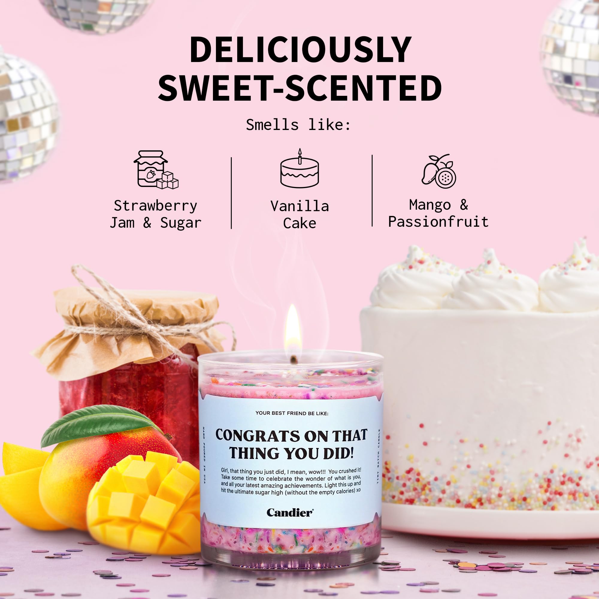 Candier - Congrats on That Thing You Did Candle, Scented Phthalate-Free Soy Candles with 60+ Hours Burn Time, Candles for Women & Men