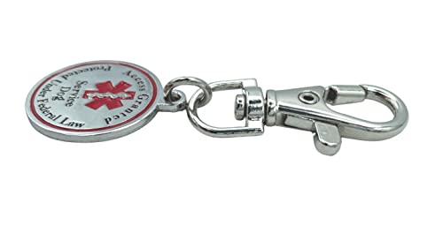 December Pets Service Dog Tag Double Sided Red Medical Alert Symbol Medal for Small Dogs Use for Collars Harness Vest Easy to Switch Pet ID