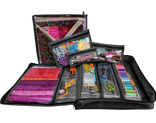 Maxie Yazzii - Portable Storage Bag Organizer - Craft Organizer Tote Bag - 3 in 1 Multipurpose Storage Organizer for Quilting, Patchwork, Embroidery, Needlework, Papercraft & Beading