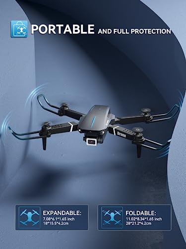 Drones with Camera for Adults Beginners Kids, Foldable Drone with 1080P HD Camera, RC Quadcopter - FPV Live Video, Altitude Hold, Headless Mode, One Key Take Off/Landing, APP Control