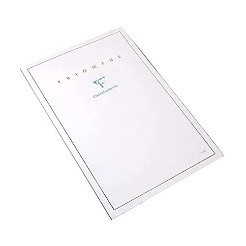 Clairefontaine Tablets "Triomphe" Stationery - Ruled 50 sheets - 8 1/4 x 11 3/4 Extra White - For Calligraphers, Fountain Pen Users, and Fine Correspondence