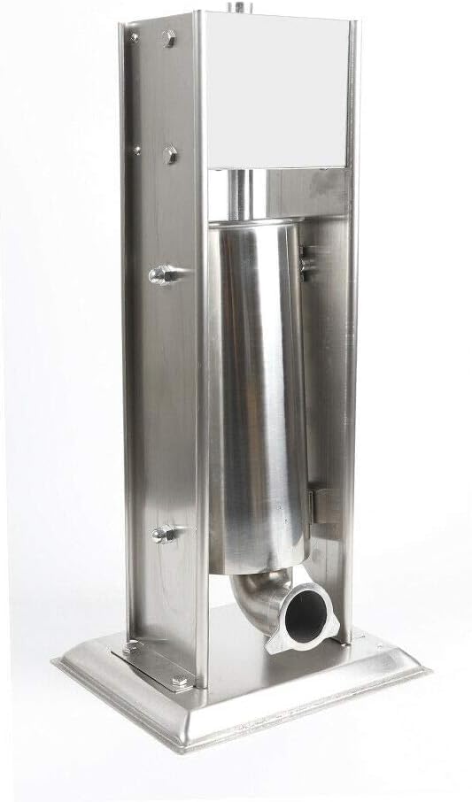Commercial Churro Maker 5L Stainless Steel Manual Spanish Donut Churrera Churro Maker Machine with 4pcs Nozzles for Home Restaurants Cafeterias Bakeries (Vertical Type)