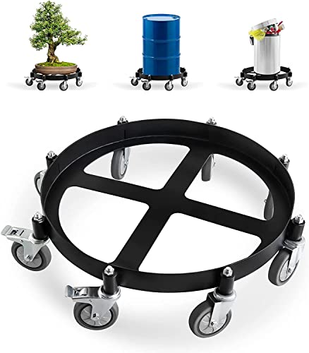 Drum Dolly 55 Gallon Trash Can Dolly Heavy Duty 2000 Pound Barrel Dolly with Swivel Casters Wheel Steel Frame Dolly Non Tipping Hand Truck Capacity Dollies