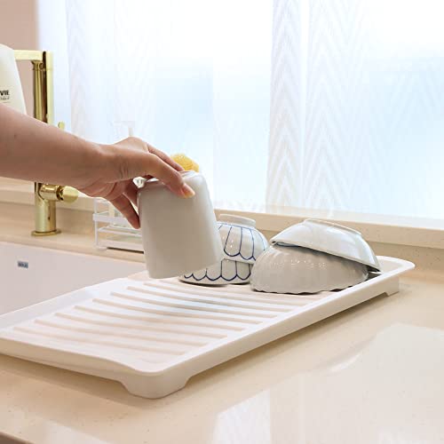 COELO Kitchen Utility Draining Board|Light Weight, Space Efficient, Dishwashing Water Drainer, Drying Dish Rack Tray for Sink Kitchen Essential Accessory(White)