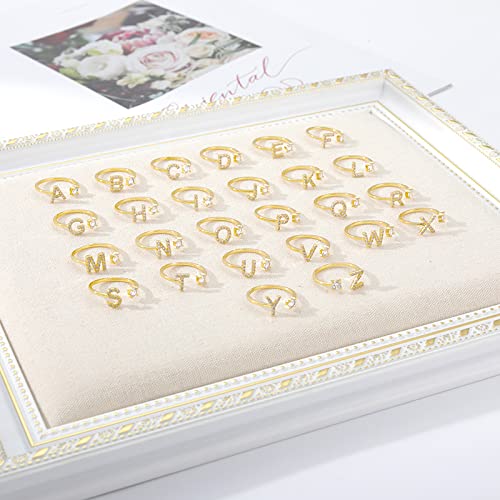 3PCS Adjustable Knuckle Rings for Women, 14K Gold Plated Initial Ring Stackable Rings, Dainty Thumb Ring, Cute Fashion Rings Set for Teen Girls(D)