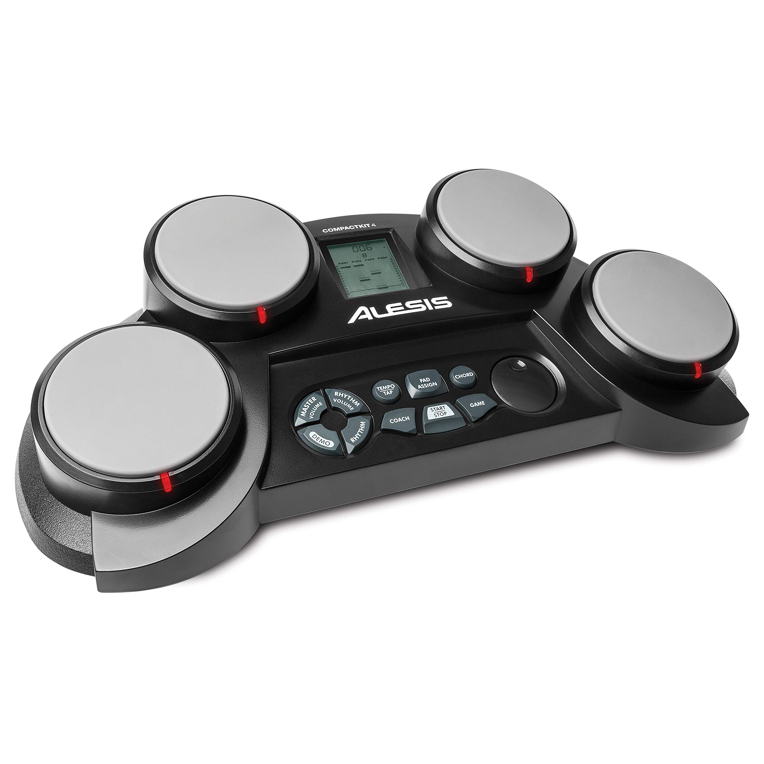 Alesis Compact Kit 4 - Portable 4-Pad Tabletop Electronic Drum Kit with Velocity-Sensitive Drum Pads + Numark HF125 - On-Ear Headphones with 6ft Cable