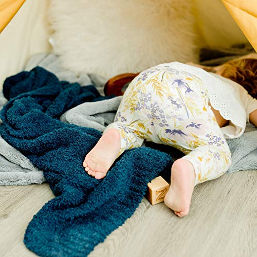 SARANONI Bamboni Luxury Baby Blanket | Plush Blanket for Infant Boys & Girls | Receiving Blanket 30β x 40" | Nautical Blue