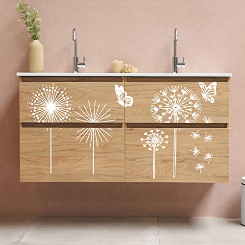 65 Pieces Animal Stencils for Painting, Small Reusable Deer Bear Stencil Template Tree Bee Bird Mountain DIY Craft Paint Stencils for Painting on Wood Wall Card Rock Decor (Dandelion)