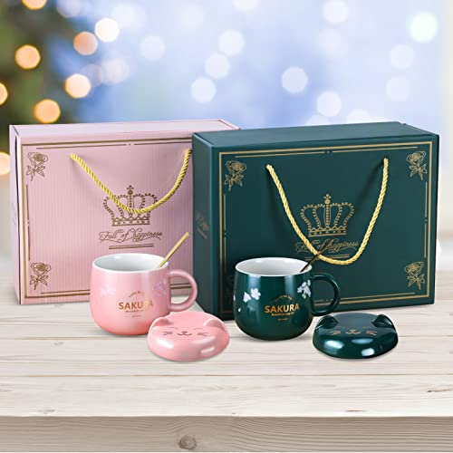 Coffee Cup Warmer with Cup - Coffee Mug Warmer Cup Warmer for Desk Coffee Warmer with Mug Set Coffee Mug with Warmer Coffee Warmer Plate (Pink)