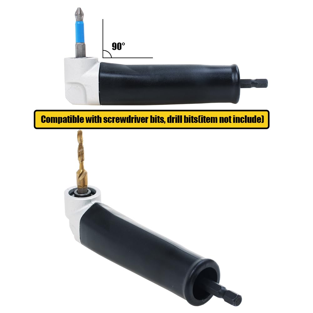 AUTOTOOLHOME Right Angle Drill Driver 90 Degree Impact Driver Right Angle Drill Attachment Minimum Reach of 1.3 in. Tight Space High Torque