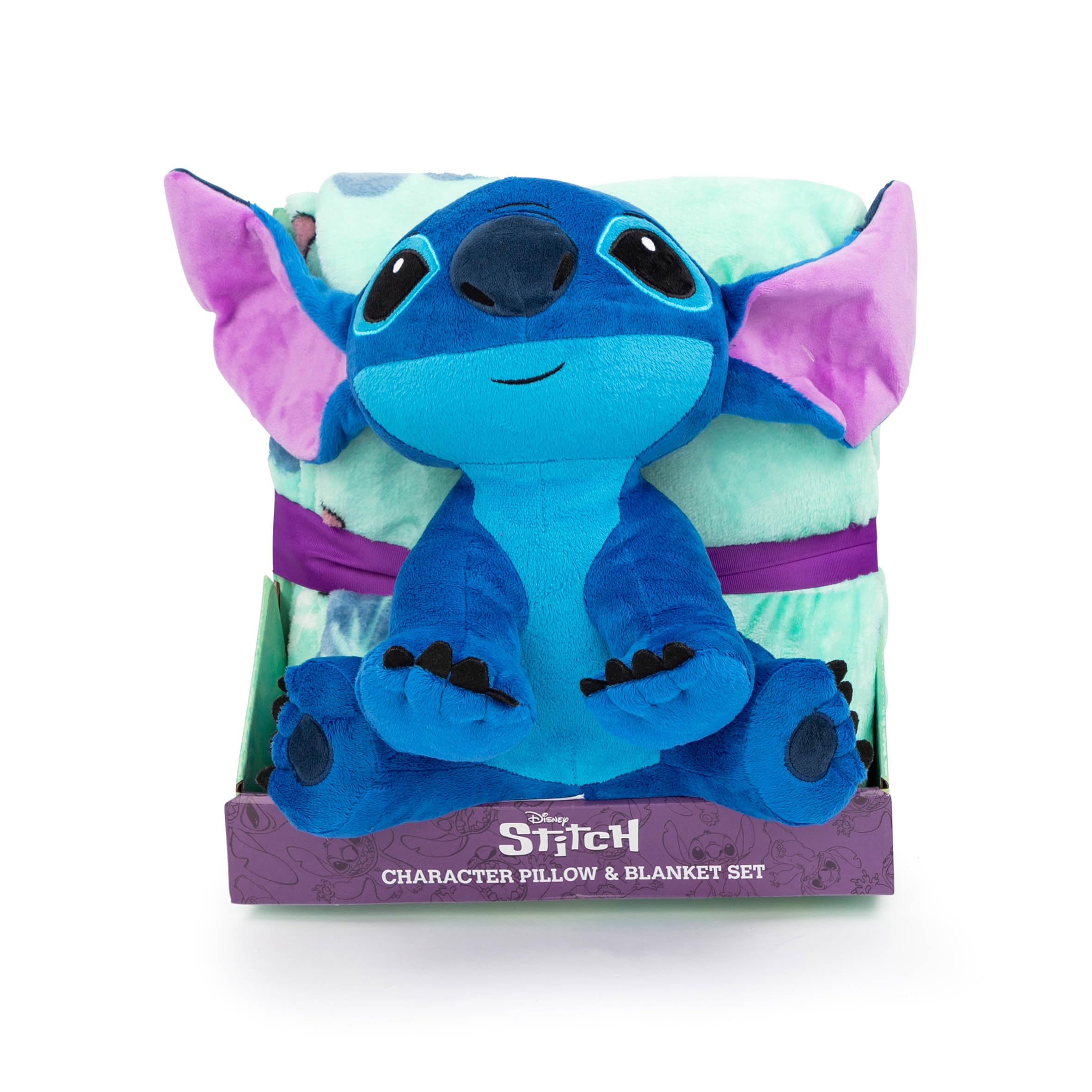 Disney Lilo & Stitch Tropical & Cool Mini Pillow Buddy and 46 Inch x 60 Inch Throw Set - Kids Super Soft 2 Piece Blanket Set (Official Product)