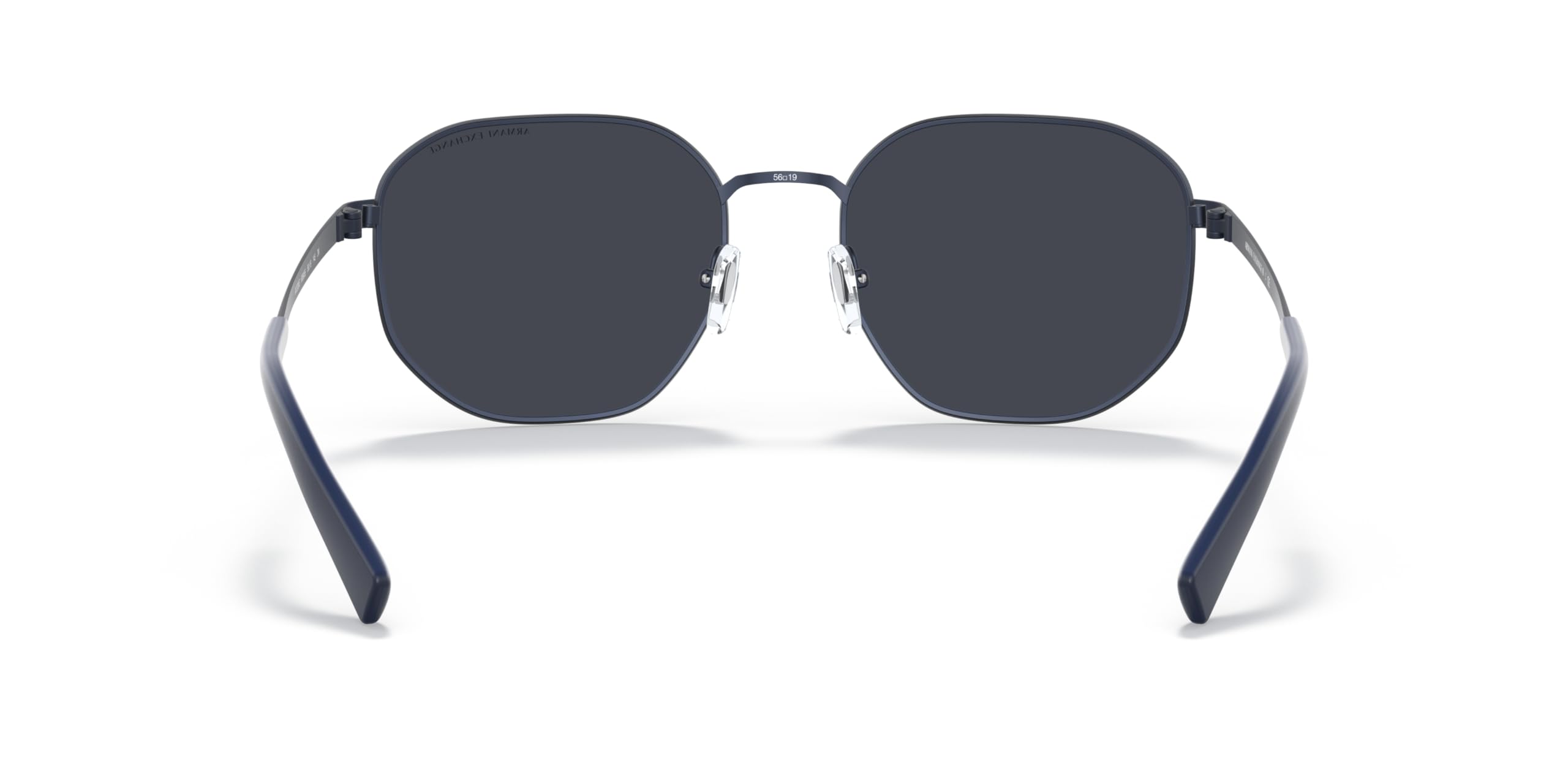 A|X ARMANI EXCHANGE Men's AX2036S Round Sunglasses, Matte Blue/Blue Mirrored/Blue, 56 mm