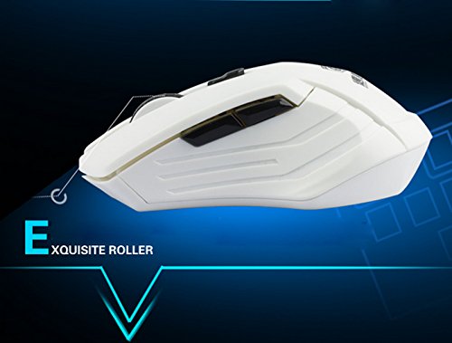 Keyboard Mouse Combos,Soke-Six Waterproof Multimedia 2.4GHz Wireless Gaming Keyboard with USB Cordless Ergonomic Mouse DPI Control for Desktop PC Laptop(White)