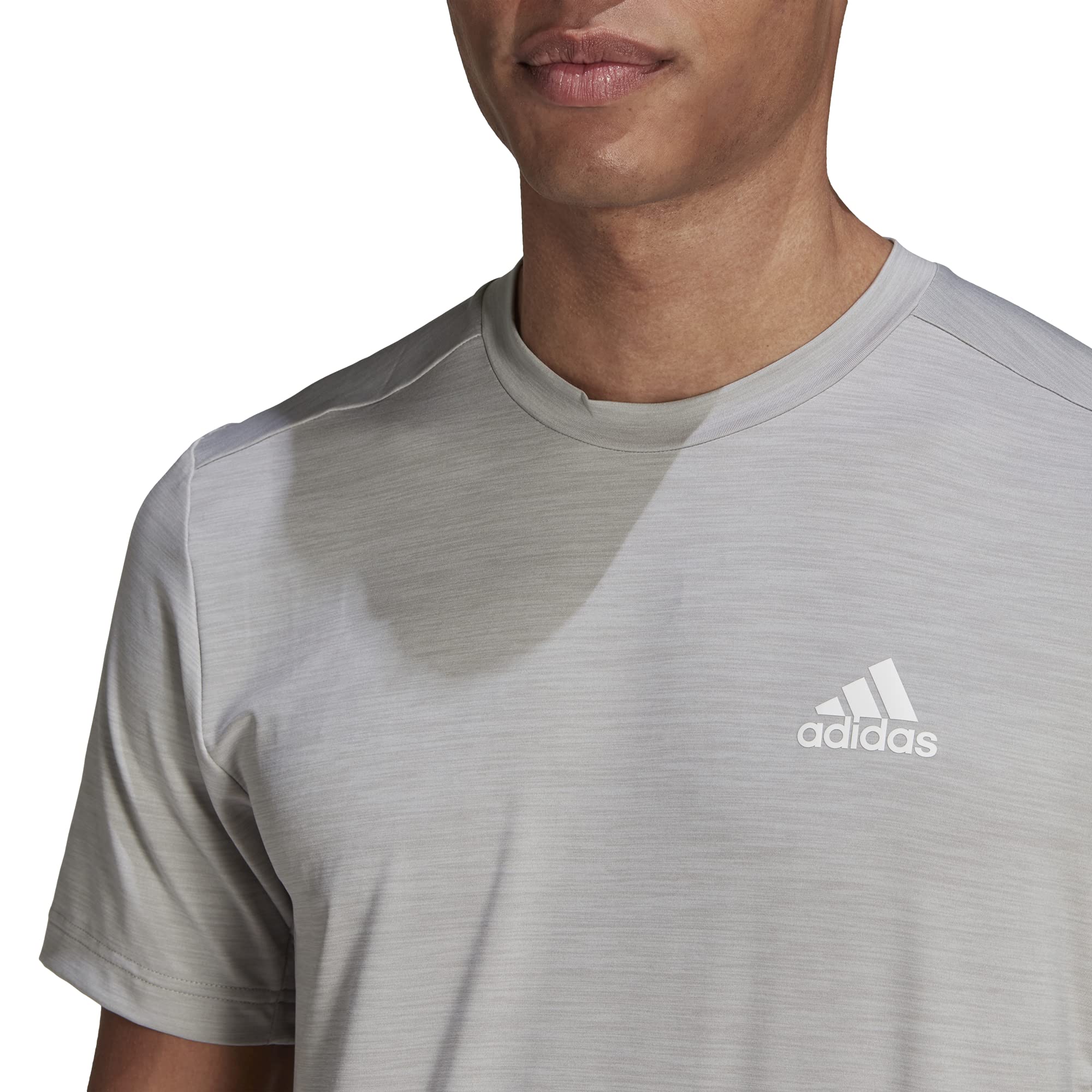 adidas Men's Aeroready Designed 2 Move Sport Stretch Tee, Green Oxide/White, Large