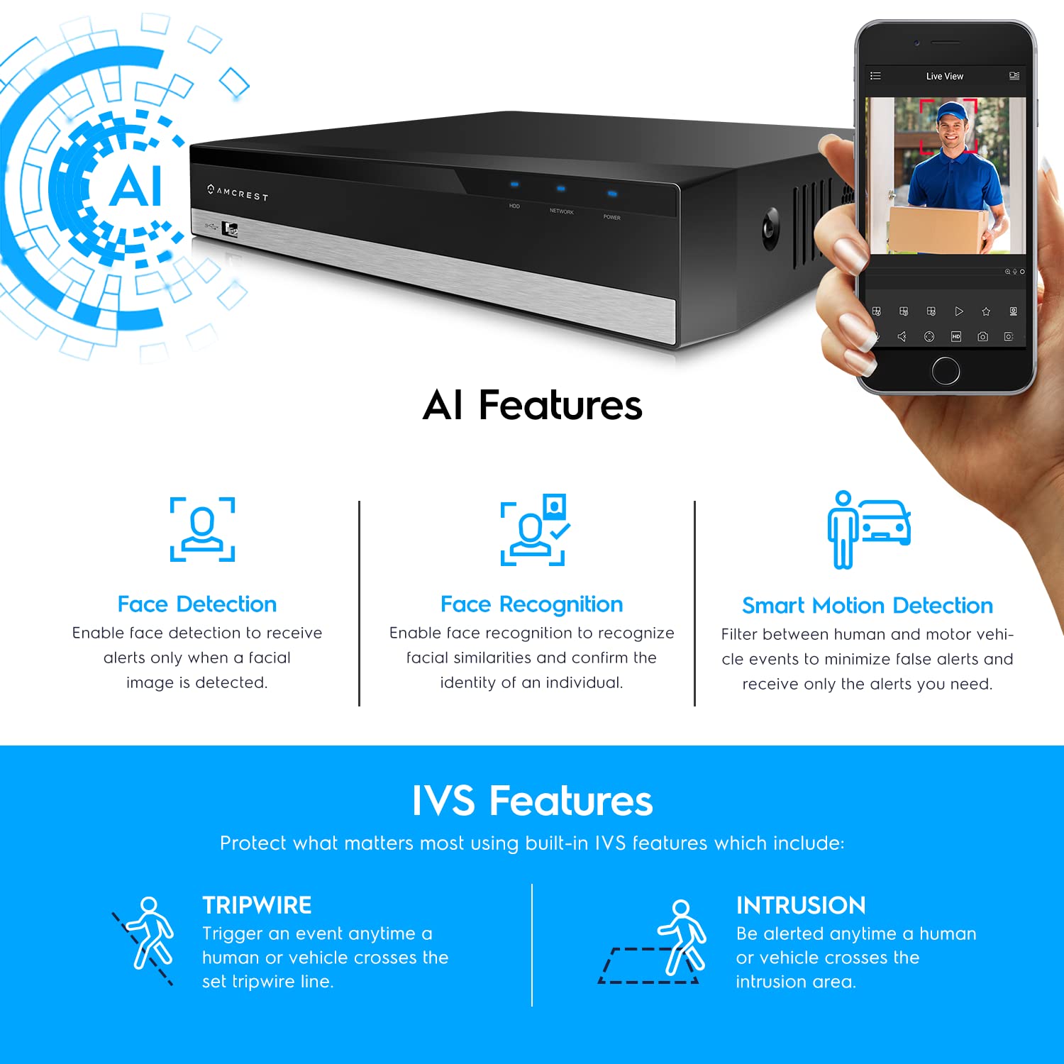Amcrest 5MP UltraHD 8 Channel DVR Security Camera System Recorder, 5MP Security DVR for Analog Security Cameras, Remote Smartphone Access, HDD & Cameras NOT Included (AMDV5M8)