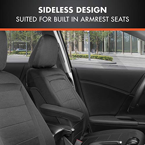 carXS FreshMesh Car Seat Covers Full Set with Black Accent – Mesh Front Seat Covers with Split Bench Back Seat Protector, Interior Covers for Auto Truck Van SUV