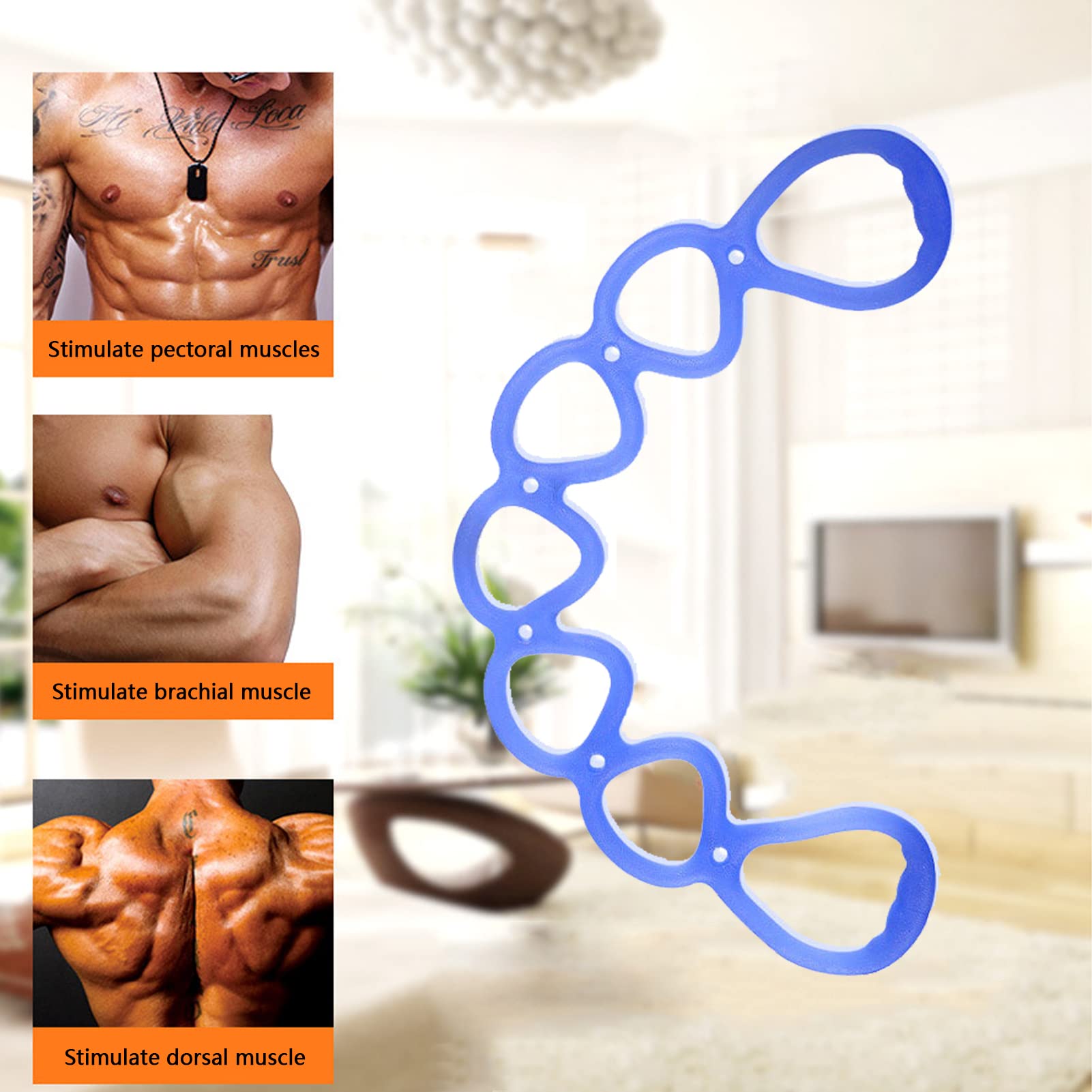 7 Ring Stretch Resistance Exercise Band, BetterJonny Workout Bands Yoga Stretching,Foot, Leg and Arm Exerciser for Home or Fitness Center Workout Walking Exercise