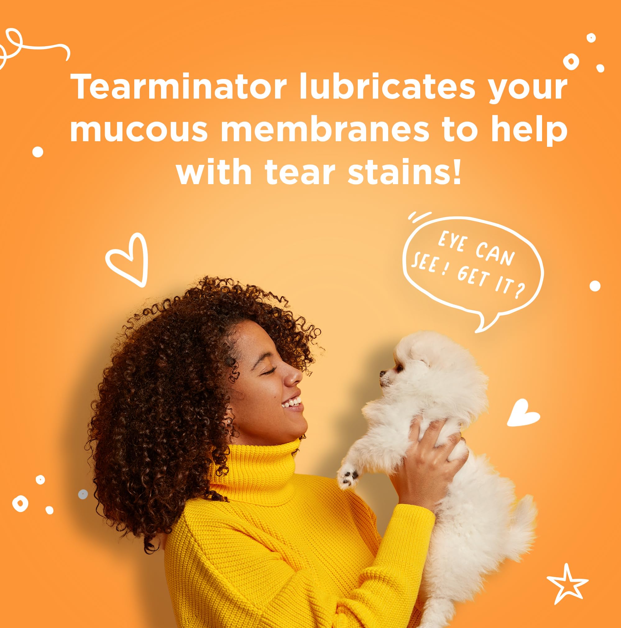 First Impressions Tearminator Soft Chews β Natural Dog Tear Stain Remover for Dogs, Eye Supplements for Dogs and Cats - Yummy Vision Bites for Dogs - 60 ct