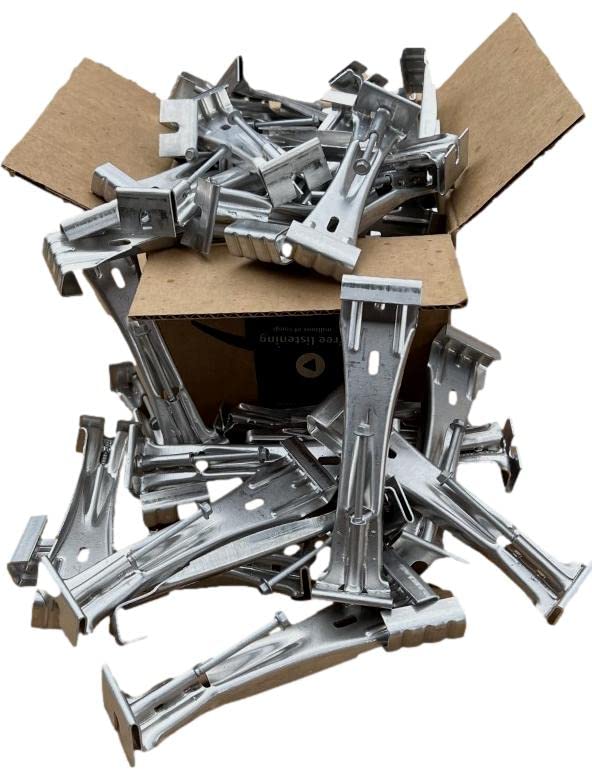 6 Inch Quick Hidden Rain Gutter Hanger Bracket Incudes Pre-Inserted Screw (50 Pack)