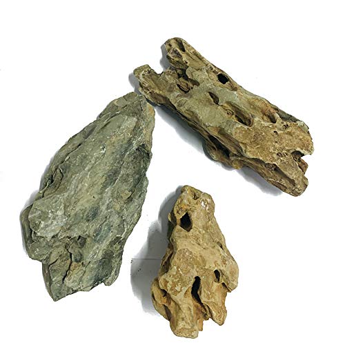 ZYYRT Natural Stone Aquarium Decoration 4.4 lb Dragon Stone Rock Mixed Sizes for Micro Landscape Fish Tank Decor