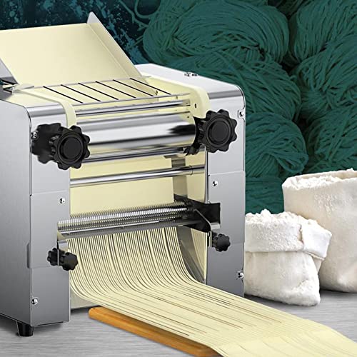 Commercial Pasta Maker Machine - 2200W Automatic Electric Dumpling Noodle Machine, Multifunctional Noodle Pasta Spaghetti Dough Roller Press for Wonton, Buns (Wide Noodle Blade 2mm)
